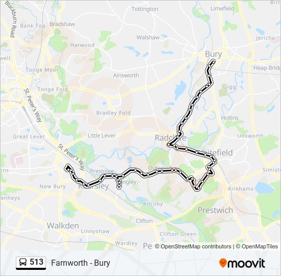 513 Route: Schedules, Stops & Maps - Bury (Updated)