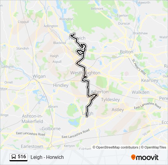 516 Route: Schedules, Stops & Maps - Leigh (Updated)