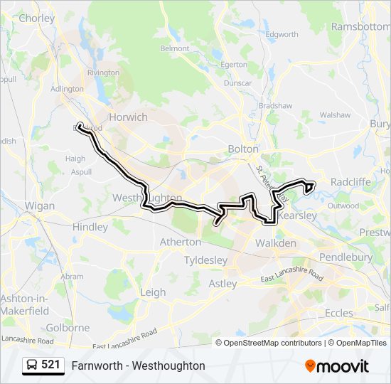521 Route: Schedules, Stops & Maps - Blackrod (Updated)