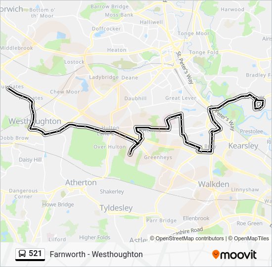 521 Route: Schedules, Stops & Maps - Lostock Lane (Updated)