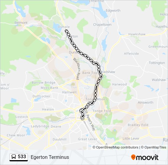 533 Route: Schedules, Stops & Maps - Egerton Terminus (Updated)