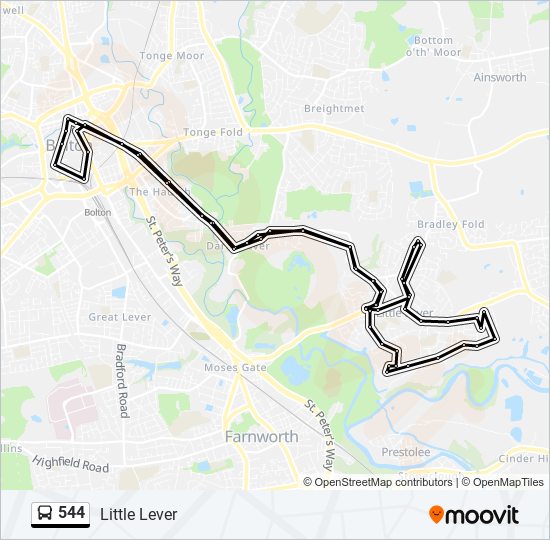 544 Route: Schedules, Stops & Maps - Little Lever (Updated)