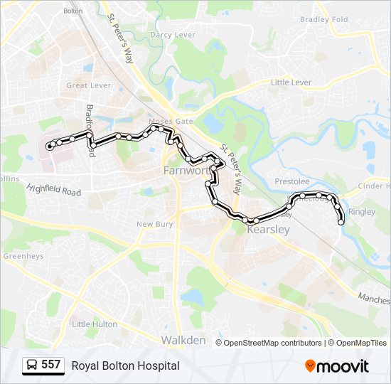 557 Route: Schedules, Stops & Maps - Royal Bolton Hospital (Updated)