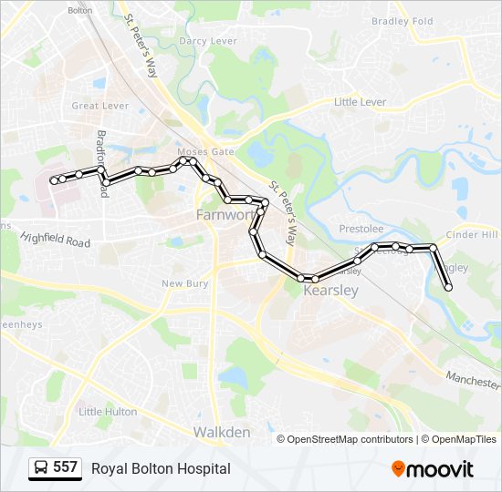 557 Route: Schedules, Stops & Maps - Royal Bolton Hospital (Updated)