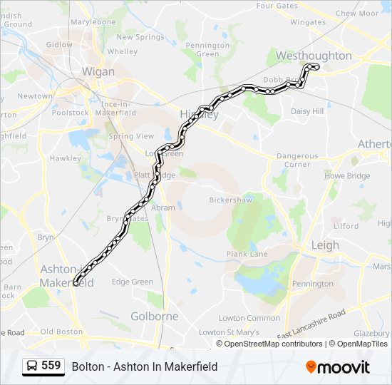 559 Route: Schedules, Stops & Maps - Westhoughton Town Hall (Updated)