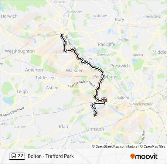22 Route: Schedules, Stops & Maps - The Trafford Centre Bus Station ...
