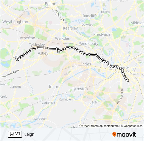 v1 Route: Schedules, Stops & Maps - Leigh (Updated)
