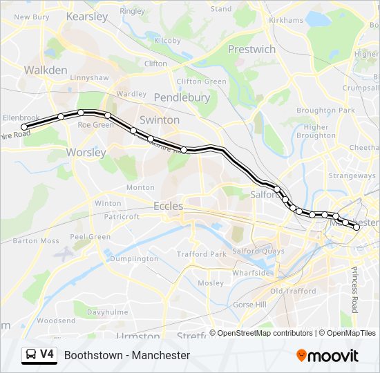 v4 Route: Schedules, Stops & Maps - Albert Square (Updated)
