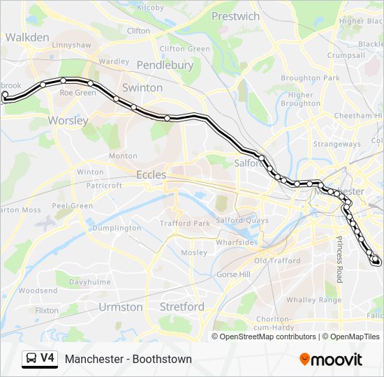 V4 Route: Schedules, Stops & Maps - Manchester Royal Infirmary (Updated)