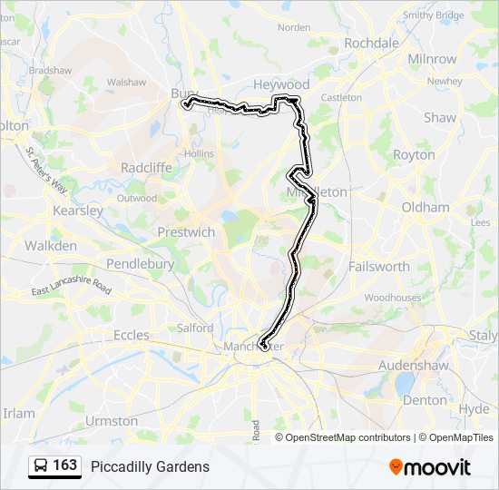 163 Route Schedules Stops Maps Piccadilly Gardens Updated 