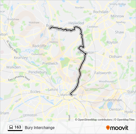 163 Route: Schedules, Stops & Maps - Bury Interchange (Updated)