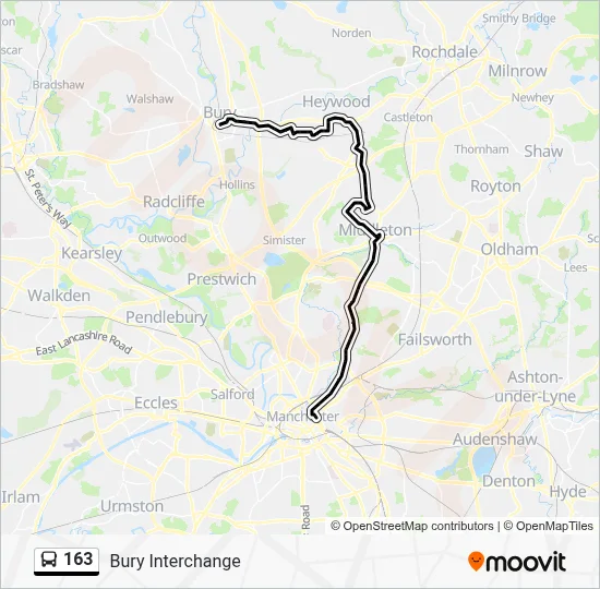 163 Route: Schedules, Stops & Maps - Bury Interchange (Updated)