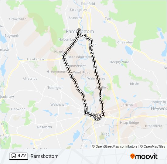 472 Route: Schedules, Stops & Maps - Ramsbottom (Updated)