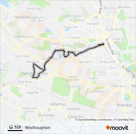 520 Route: Schedules, Stops & Maps - Westhoughton (Updated)