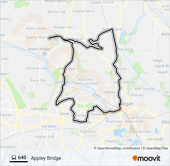 640 Route: Schedules, Stops & Maps - Appley Bridge (Updated)