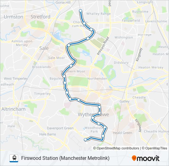 navy line Route: Schedules, Stops & Maps - Firswood Station (Manchester ...