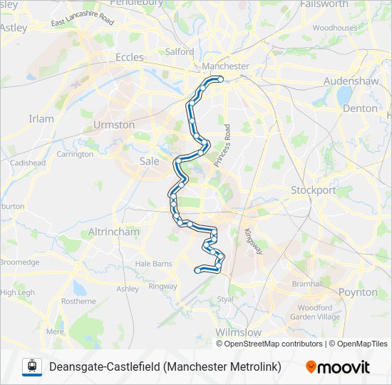 NAVY LINE Route: Schedules, Stops & Maps - Deansgate-Castlefield ...
