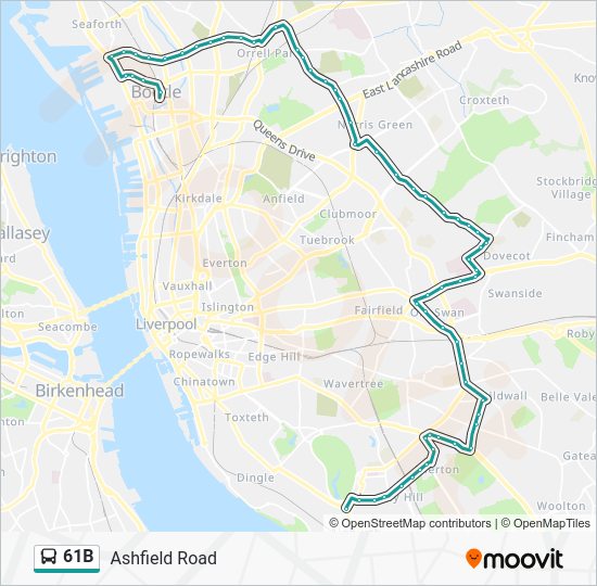 61b Route: Schedules, Stops & Maps - Ashfield Road (Updated)