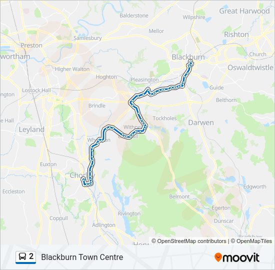 2 Route: Schedules, Stops & Maps - Blackburn Town Centre (Updated)