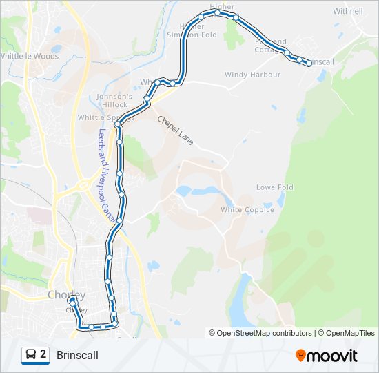 2 Route: Schedules, Stops & Maps - Brinscall (Updated)