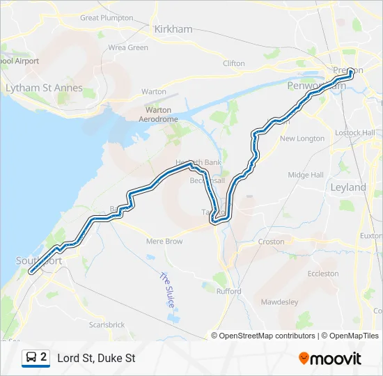 2 Route: Schedules, Stops & Maps - Lord St, Duke St (Updated)