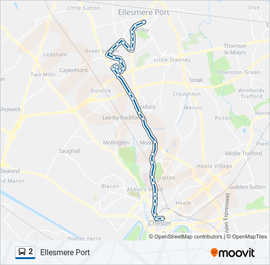 2 Route: Schedules, Stops & Maps - Ellesmere Port (Updated)