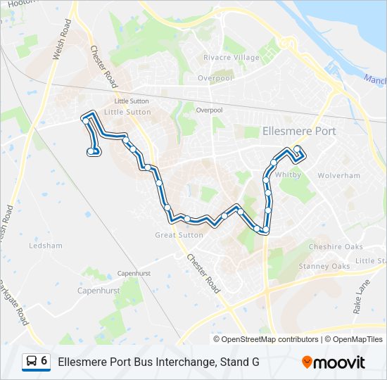 6 Route: Schedules, Stops & Maps - Ellesmere Port Bus Interchange ...