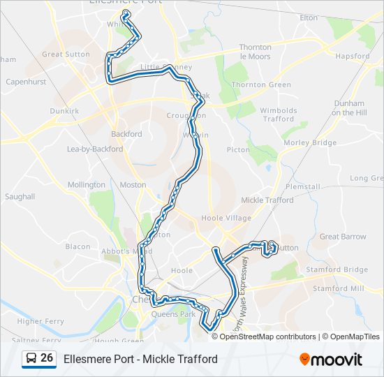 26 Route: Schedules, Stops & Maps - Guilden Sutton (Updated)