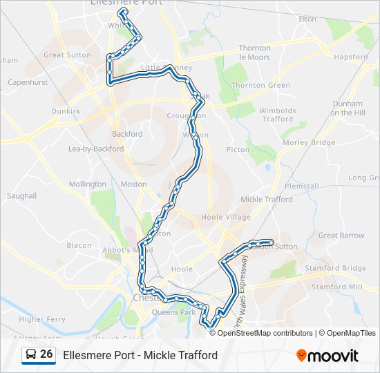 26 Route: Schedules, Stops & Maps - Ellesmere Port Bus Interchange ...