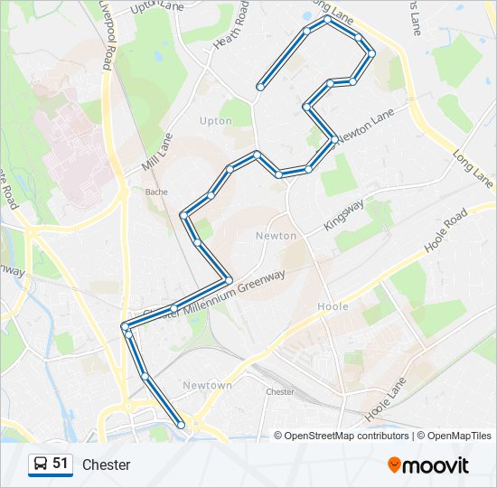 51 Route: Schedules, Stops & Maps - Chester (Updated)