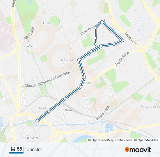 53 Route: Schedules, Stops & Maps - Chester (Updated)