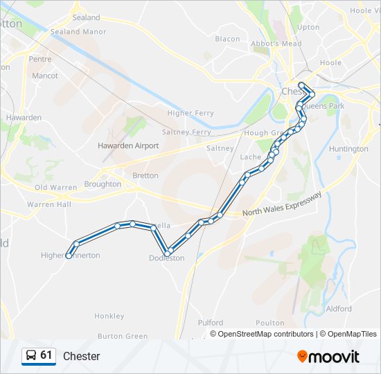 61 Route: Schedules, Stops & Maps - Chester (Updated)
