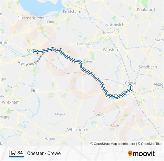 84 Route: Schedules, Stops & Maps - Chester Bus Interchange (Updated)
