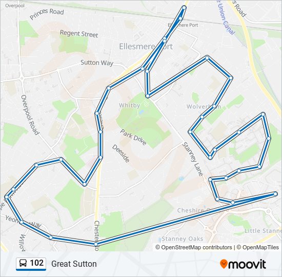 102 Route: Schedules, Stops & Maps - Great Sutton (Updated)