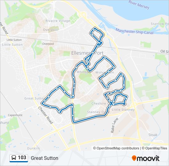 103 Route: Schedules, Stops & Maps - Great Sutton (Updated)
