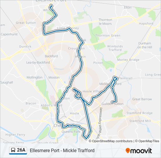26a Route: Schedules, Stops & Maps - Guilden Sutton (Updated)
