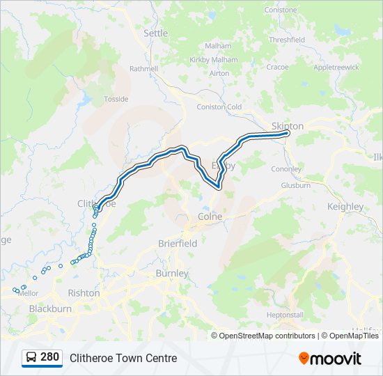 280 Route: Schedules, Stops & Maps - Clitheroe Town Centre (Updated)