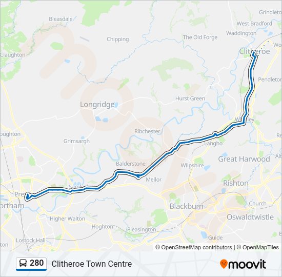 280 Route: Schedules, Stops & Maps - Clitheroe Town Centre (Updated)