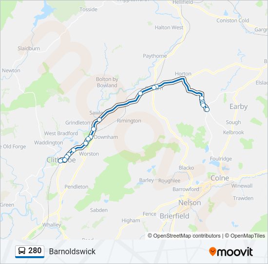 280 Route: Schedules, Stops & Maps - Barnoldswick (Updated)