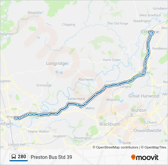 280 Route: Schedules, Stops & Maps - Preston Bus Std 39 (Updated)