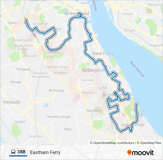 38B Route: Schedules, Stops & Maps - Eastham Ferry (Updated)