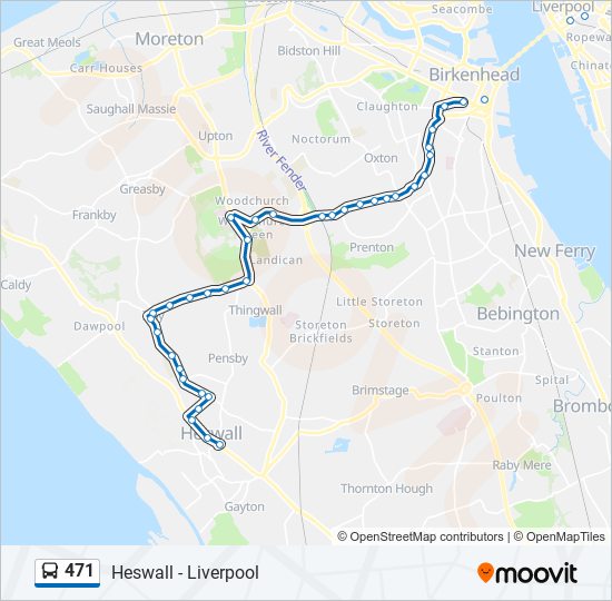 471 Route: Schedules, Stops & Maps - Heswall (Updated)
