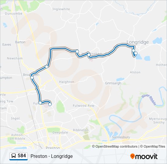 584 Route: Schedules, Stops & Maps - Longridge St Cecilias Rchs (Updated)