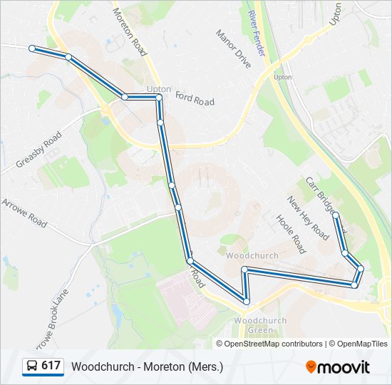 617 Route: Schedules, Stops & Maps - Saughall Massie (Updated)