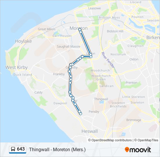 643 Route: Schedules, Stops & Maps - Moreton (Updated)