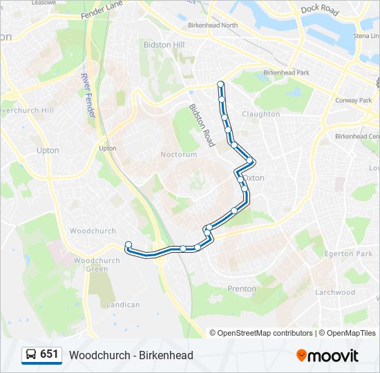 651 Route: Schedules, Stops & Maps - Claughton (Updated)