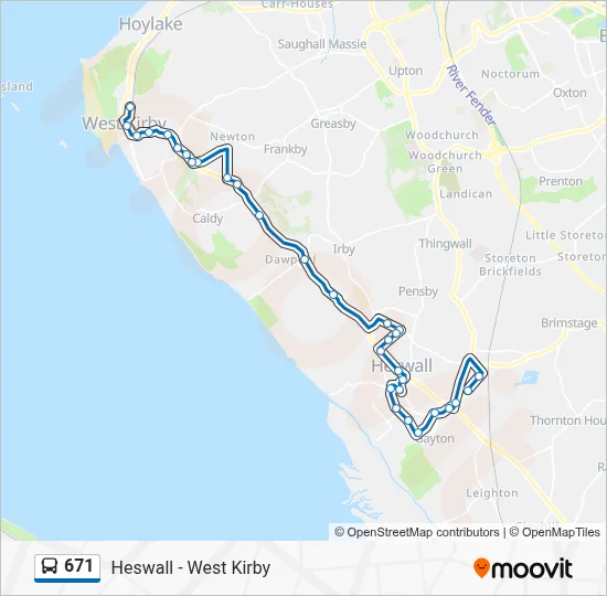 671 Route: Schedules, Stops & Maps - West Kirby Grammar School (Updated)