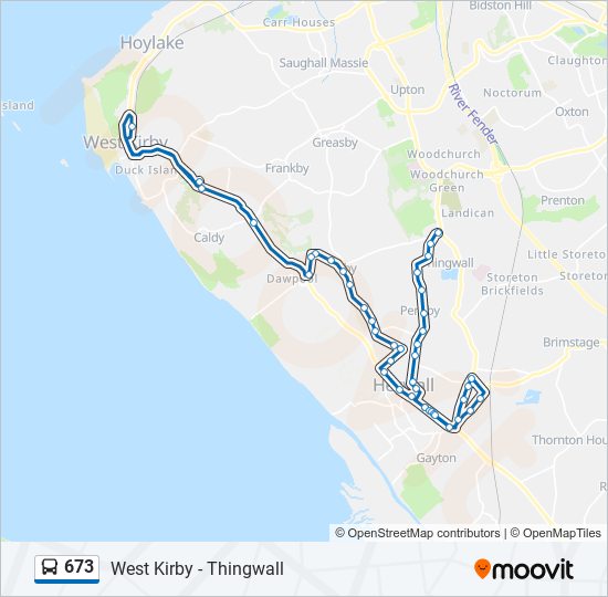 673 Route: Schedules, Stops & Maps - Thingwall (Updated)