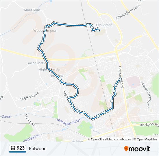 923 Route: Schedules, Stops & Maps - Fulwood (Updated)