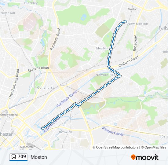 709 Route: Schedules, Stops & Maps - Moston (Updated)
